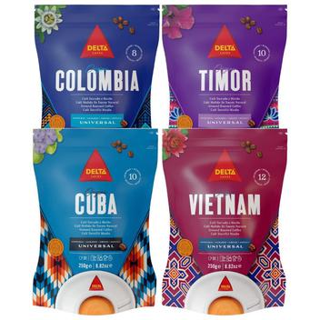Kit Café Delta Q 250g (4 Origens: Colômbia, Cuba, Vietnam, Timor ...