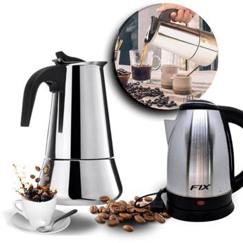 Kit Cafeteira Italiana Inox E Jarra Chaleira Elétrica Café - Sem Marca ...