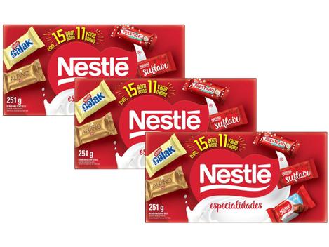 Kit Caixa de Bombom Nestlé Especialidades 251g - 3 Unidades - Bombom - Magazine Luiza