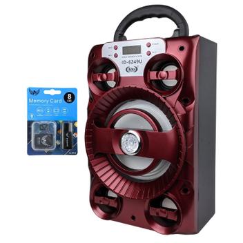 Kit Caixa De Som Amplificada Potente Portátil Bluetooth Usb Sd Mp3 Led ...