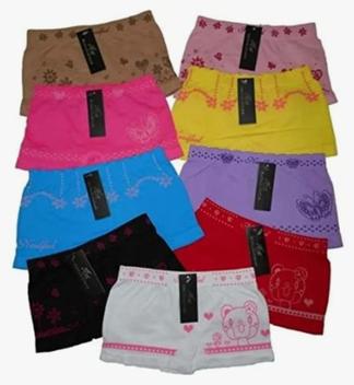 Kit Calcinhas infantil Box Shortinho (2a10 anos) Microfibra - Sem marca ...