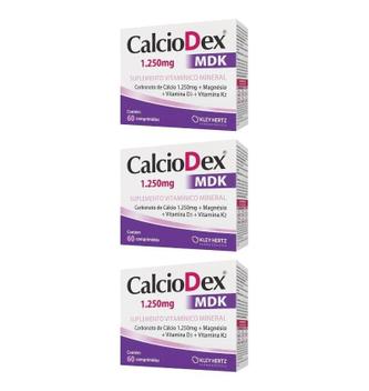 Kit CalcioDex MDK Com 3 Unidades De 60 Comprimidos Cada - KLEY HERTZ ...