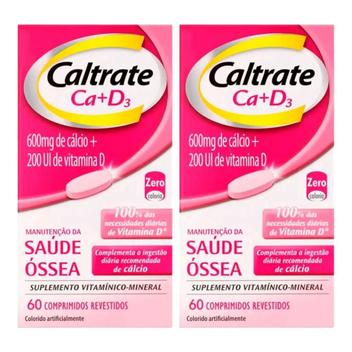 Kit Caltrate Ca+D3 Com 2 Caixas De 60 Comprimidos Revestidos Cada ...