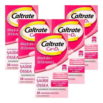 Kit Caltrate Ca+D3 Com 5 Caixas De 30 Comprimidos Revestidos Cada ...