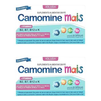 Kit Camomine Mais Com 2 Caixas De 20 Cápsulas Cada - ARTENATIVA - Kit ...