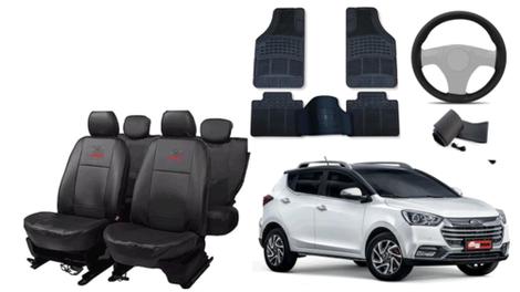 Kit capa couro Jac T40 2018 a 2024 + para-brisa - aero print - Capa de Banco Automotivo ...
