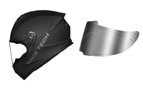 Kit capacete motoqueiro race tech hit preto fosco com viseira hit ...