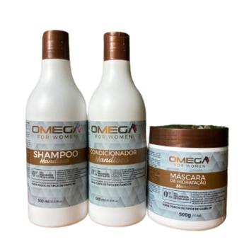 Kit Capilar Mandioca Shampoo Condicionador E Máscara 500g OmegaHair ...