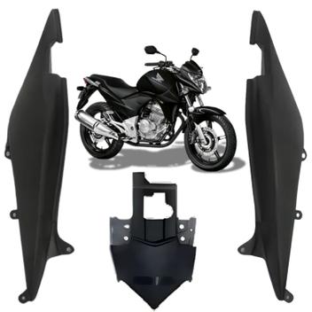 Kit Carenagem Rabeta Lateral Traseira Completa Preto Fosco Honda Cb300r 2013 2014 2015 ...