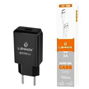 Kit Carregador 2 Metros Turbo compatível com Redmi 12C / Cabo Micro USB ...