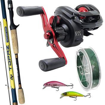 Kit Carretilha Montana 10000 Com Vara Topaz 1,68mts E Linha ...