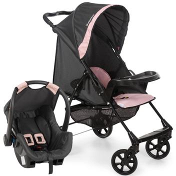 Kit carrinho romano travel system preto rosa 1036ptr com bebê conforto ...