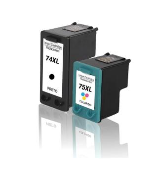 Kit Cartucho Compatível HP D4360 74 e 75 - Toner Vale - Cartucho de ...