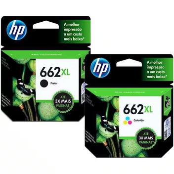 Kit Cartucho HP 662xl preto e 662xl color p/ 2646 3546 2516 original ...