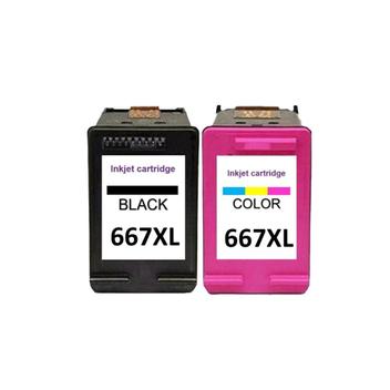 Kit Cartuchos Compatíveis 667 XL Preto + XL Color 2376 2776 - Microjet ...