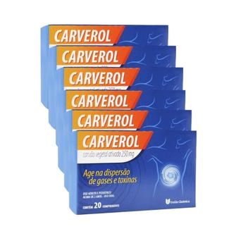 Kit Carverol Carvão vegetal Ativado Com 6 Cx De 20 Cpr Cada - UNIAO ...