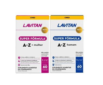 Kit Casal Lavitan Super Fórmula A-Z Mulher + A-Z Homem-Cimed - Multivitamínico / Polivitamínico ...
