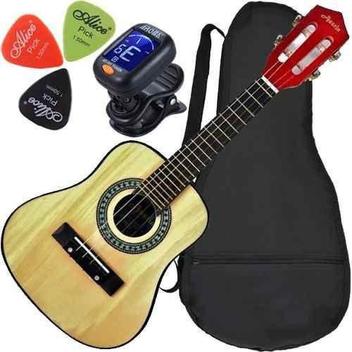 Kit Cavaco / Cavaquinho Acústico + Capa Simples + Afinador + 3 Palhetas ...