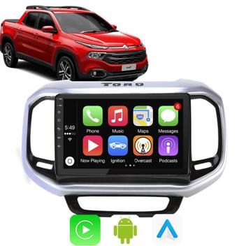 Kit Central Multimídia Android Auto CarPlay 9 Polegadas Para Fiat Toro 2016 - 2023 GPS TV Online ...