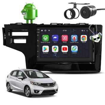 Kit Central Multimídia Sistema Android Espelhamento Usb Bluetooth Honda Fit 2015 em Diante ...