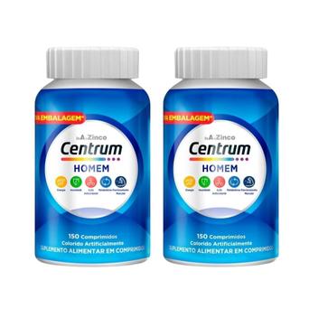 Kit Centrum Homem Com 2 Potes De 150 Comprimidos Cada - Multivitamínico ...