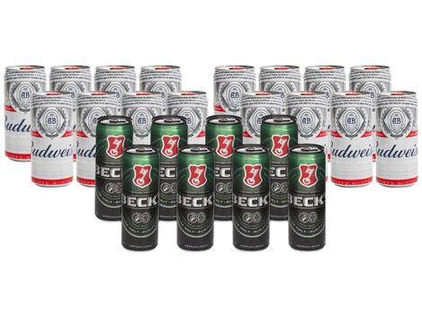 Kit Cerveja Budweiser American Lager 16 Unidades - 269ml + Cerveja Beck Lata 350ml 8 Unidades ...