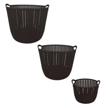 Kit Cesto Trançado Circular 3 Peças: Pequeno, Médio e Grande - Mor ...