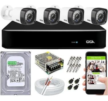 Kit Cftv 4 Câmeras Segurança Hd 1mp Dvr 4ch Open Lite Giga - Câmera ...