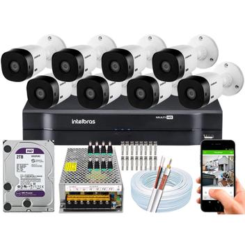 Kit Cftv 8 Câmeras Intelbras Externas Hd 720P Dvr 8 Ch 2tb Purple ...