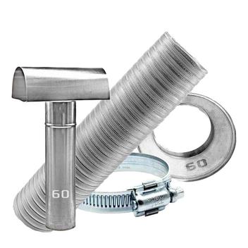 Kit Chaminé para aquecedor a gás 60 MM X 2,0 Metros Alumínio - DISTAK ...