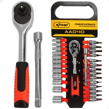 Kit chave catraca reversível ferramenta com soquetes + haste extensora ...