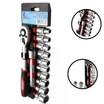 Kit Chave Soquete Sextavado 1/4 Com 12 Pçs Cr-v Lotus - 4429 - Jogo de ...