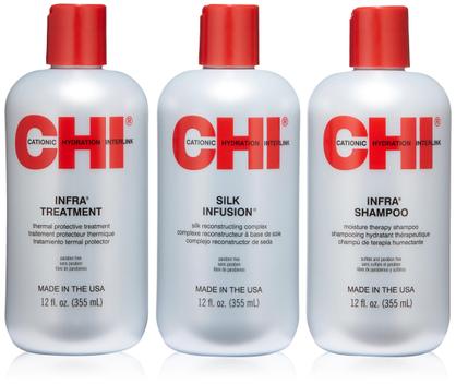 Kit Chi Trio com Shampoo CHI Infra, Tratamento infra CHI e Infusão de ...