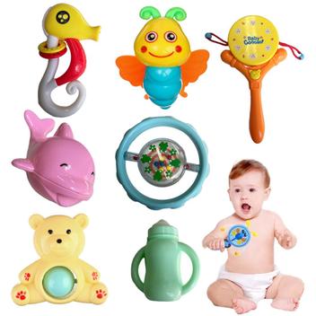 Kit Chocalho Bebê Brinquedo Infantil Colorido Educativo - Baby Rattle ...