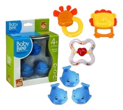 Kit Chocalho Mordedor Divertido Para Bebê 6 Pçs 1ª Infância - Baby Bee ...