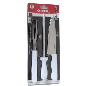 Kit Churrasco Cook Kit Faca Garfo Chaira Original Line - Kit Churrasco ...