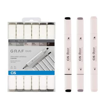KIT Cis Graf Duo + Marcadores Flow Tons de Cinza - Kit para Desenho ...