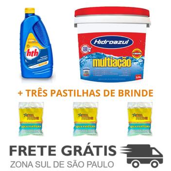 Kit Clarificante Maxfloc HTH 1L + Cloro Multiação 2,5 KG - Algicida ...