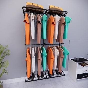 Kit Closet Aramado 1,20 x 2,0 mt Prateleira Sapateira Preto - Dicarlo ...