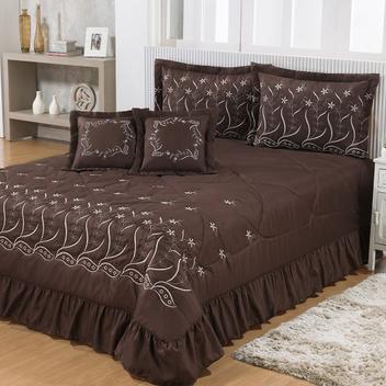 Kit Cobre Leito Casal Super King Desejos 07 Peças Bordado - Marom ...