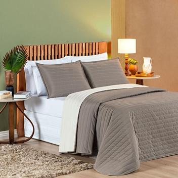 Kit Cobre Leito Double King Dupla Face 200 Fios Cáqui/Palha - Casa Scarpa - Enxoval de Cama ...