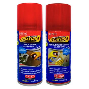 Kit Cola e Tira Cola em Spray 100ml Removedor Adesivo Dryko Artesanato ...