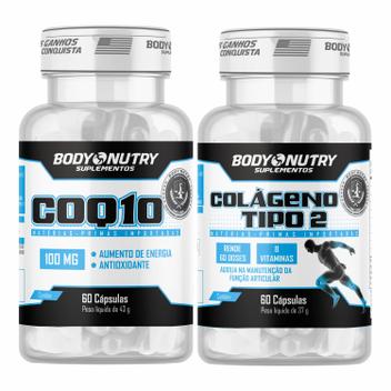 Kit Colageno Tipo 2 60 cáps e Coenzima Q10 Pote 60 cáps Body Nutry ...