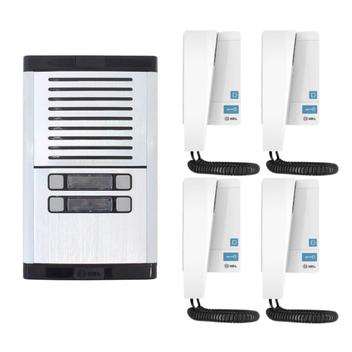 Kit Coletivo Com 4 Monofones 2 Botões Branco Para Condomínio Advance ...