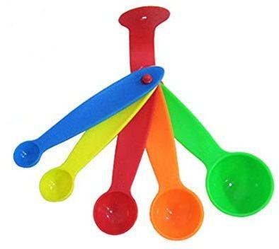 Kit Colher de Medida Colorida em Plástico 5 Peças - Top House ...