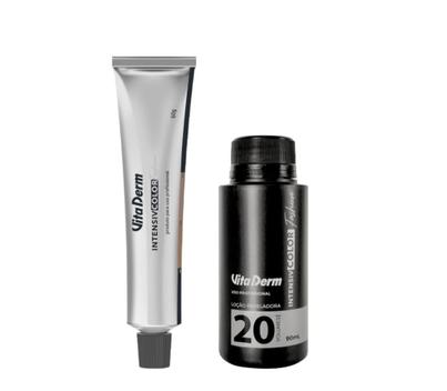 Kit Coloração 5.3 Castanho Claro Dourado + Ox 20vol 90ml Vita Derm ...