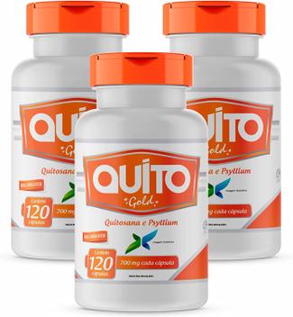 Kit Com 03 Quito Gold - Quitosana Com Psyllium 120 Cápsulas de 700mg ...