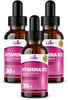 Kit Com 03 - Vitamina B12 Em Gotas 30ml Celliv - Celliv - Vitaminas A-Z ...