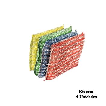 Kit com 04 unidades Esponja Para Lavar Louça Coloridas Multiuso - Top ...