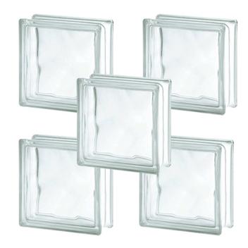 Kit com 05 unidades Bloco de Vidro Ondulado Transparente 19x19x8cm ...